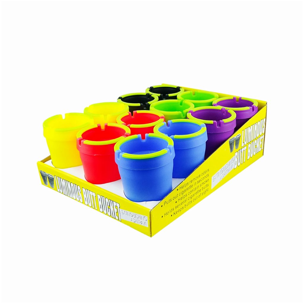 Jumbo Butt Bucket Ashtray 12ct – Glow In The Dark – Hoosier Wholesale