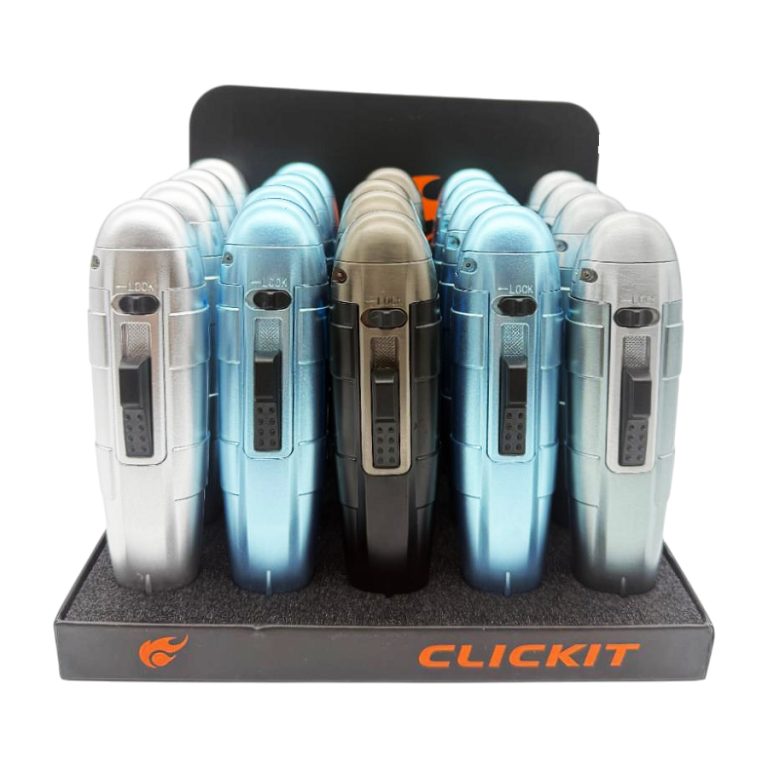 Clickit Submarine Flip Open Lighter 20ct - Hoosier Wholesale