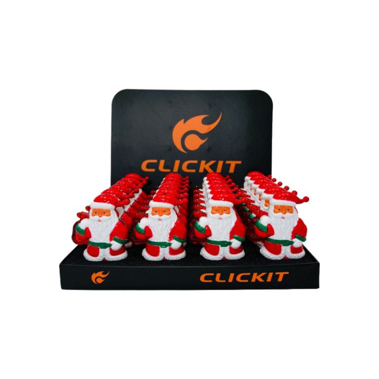Clickit Santa Claus Lighter 24ct - Hoosier Wholesale