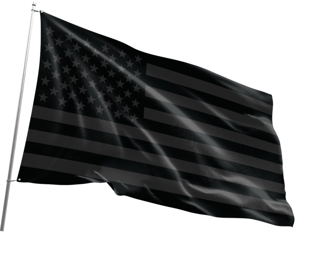 3'x5' Fun Flags Large - All Black American - Hoosier Wholesale